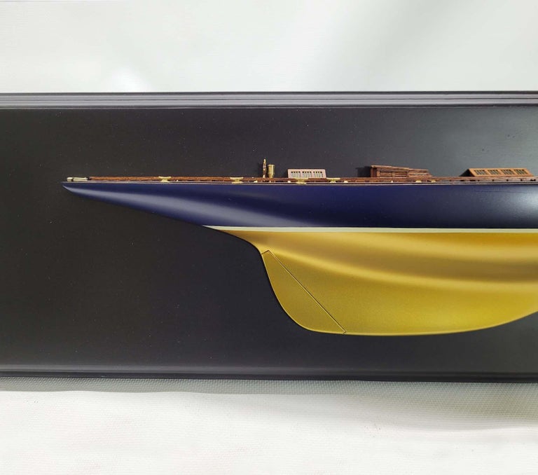 Half Model of the Yacht Endeavor, Gold For Sale at 1stDibs