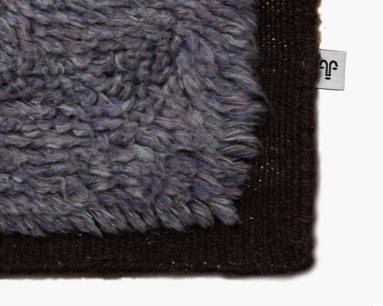 Half Moon Area Shag Rug, Hand Knotted For Sale at 1stDibs