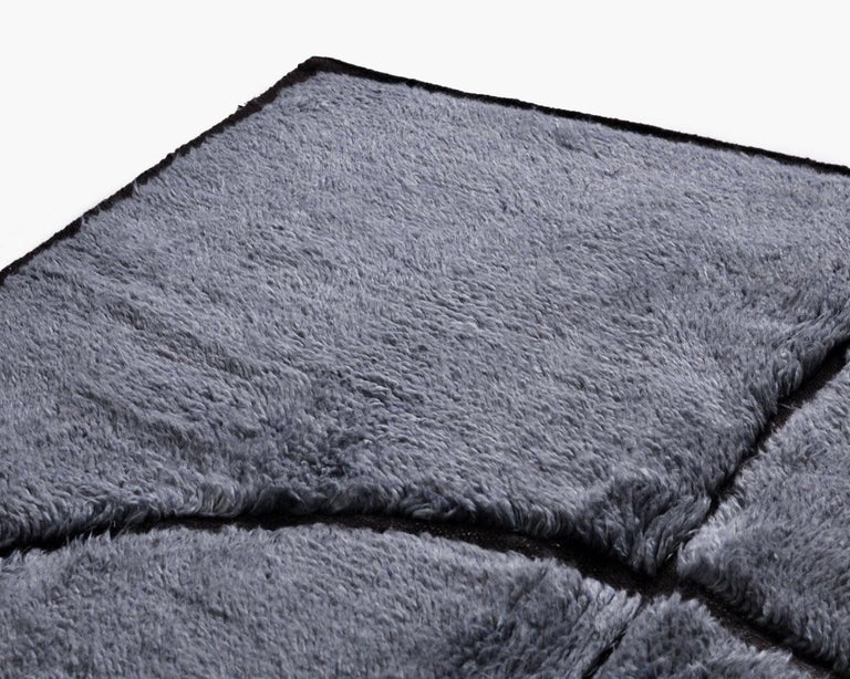 Half Moon Area Shag Rug, Hand Knotted For Sale at 1stDibs