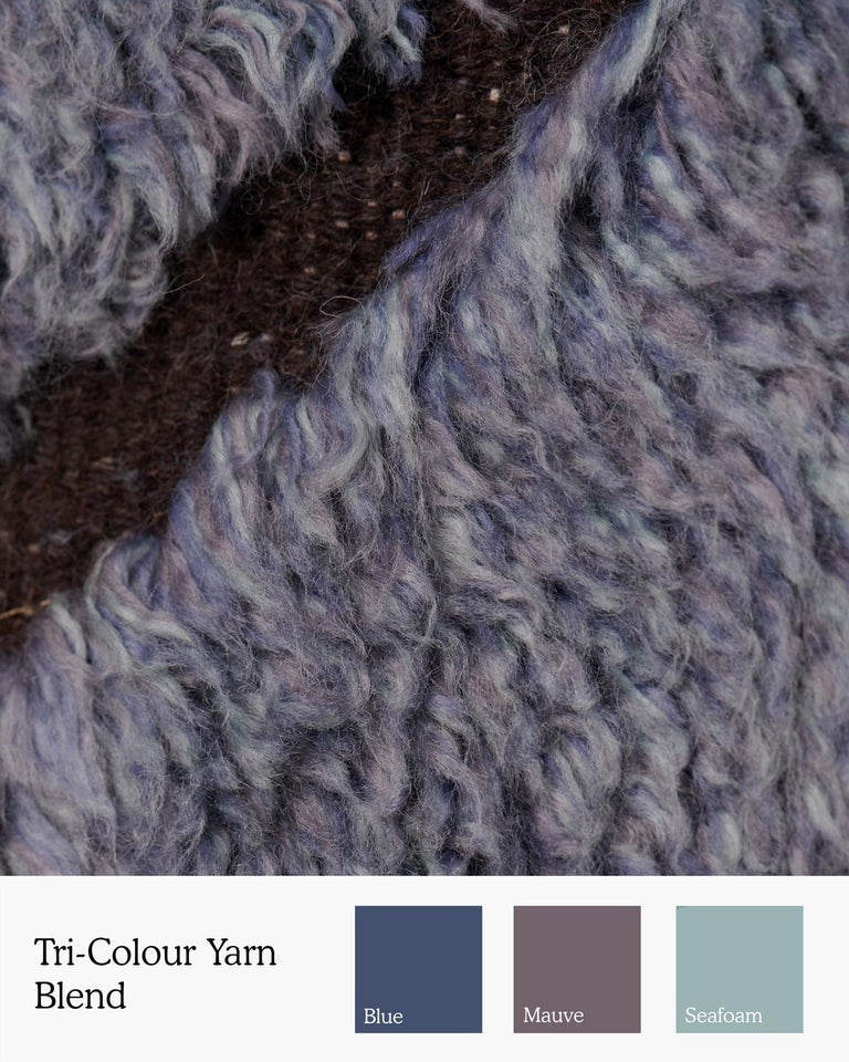 Half Moon Area Shag Rug, Hand Knotted For Sale at 1stDibs