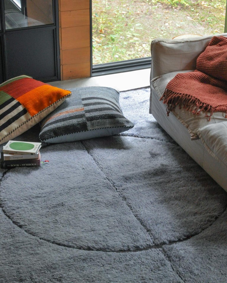Half Moon Area Shag Rug, Hand Knotted For Sale at 1stDibs