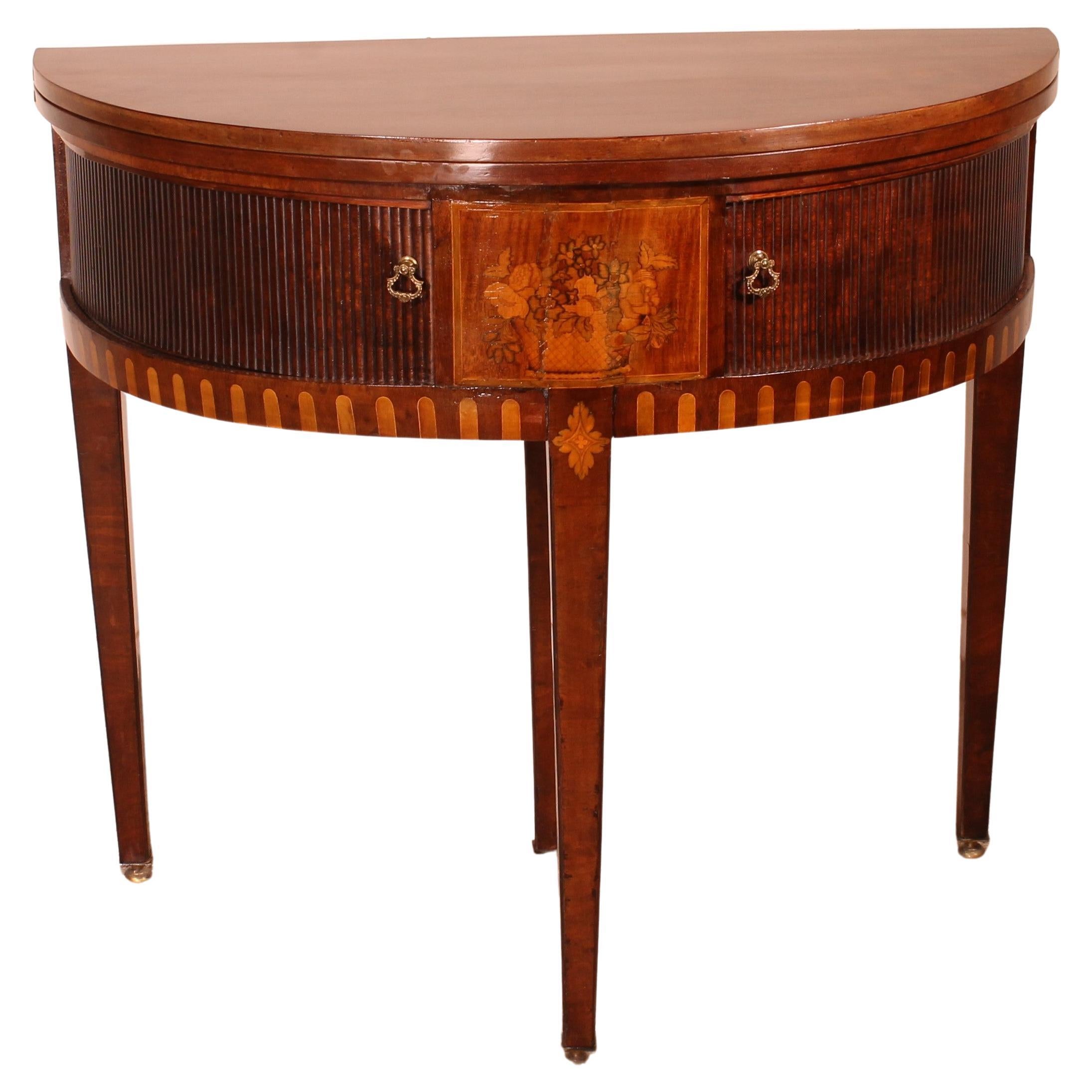Half Moon Console / Game Table 19th Century in Mahogany Regency Period ...