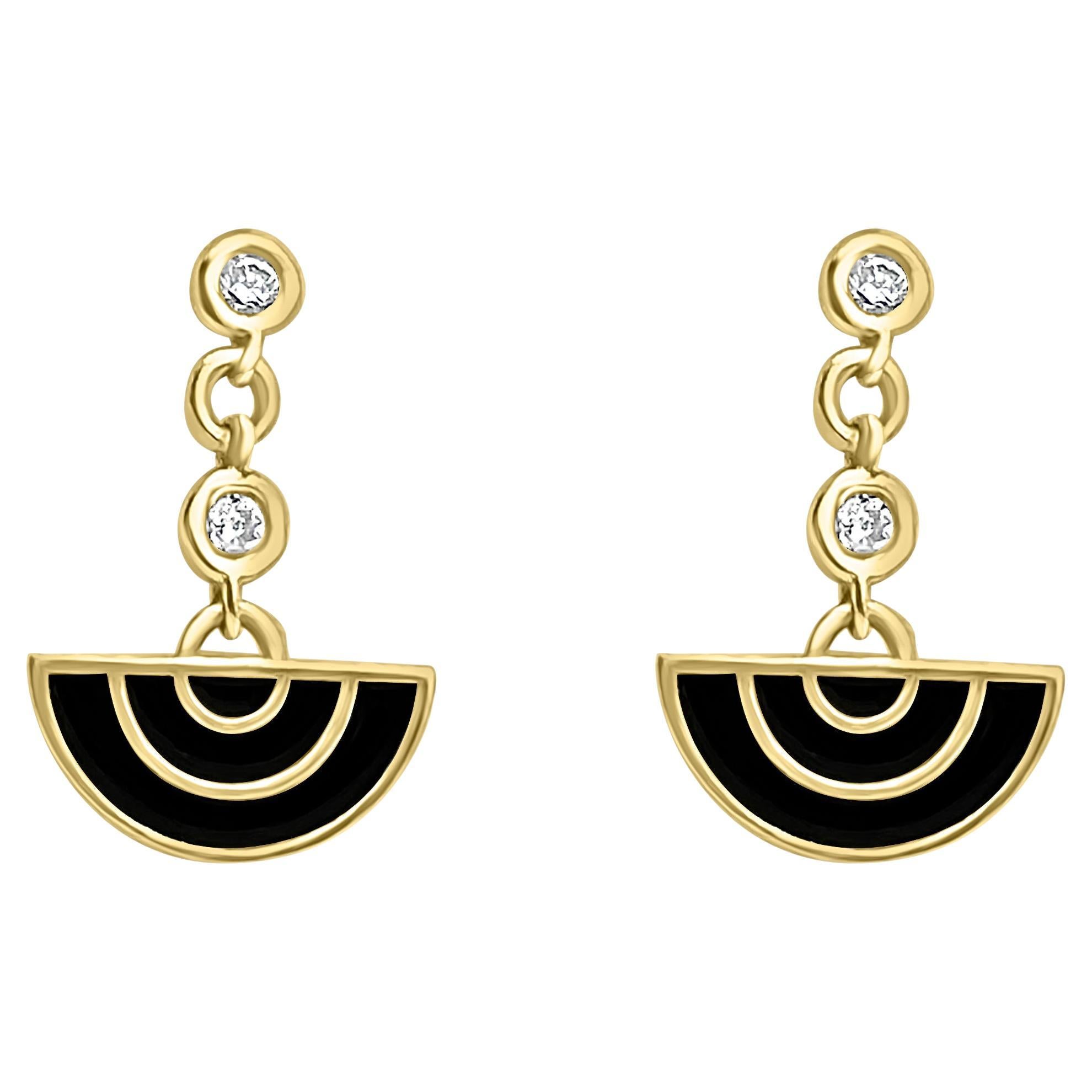 Half-Moon Diamond Drop Earrings For Sale at 1stDibs