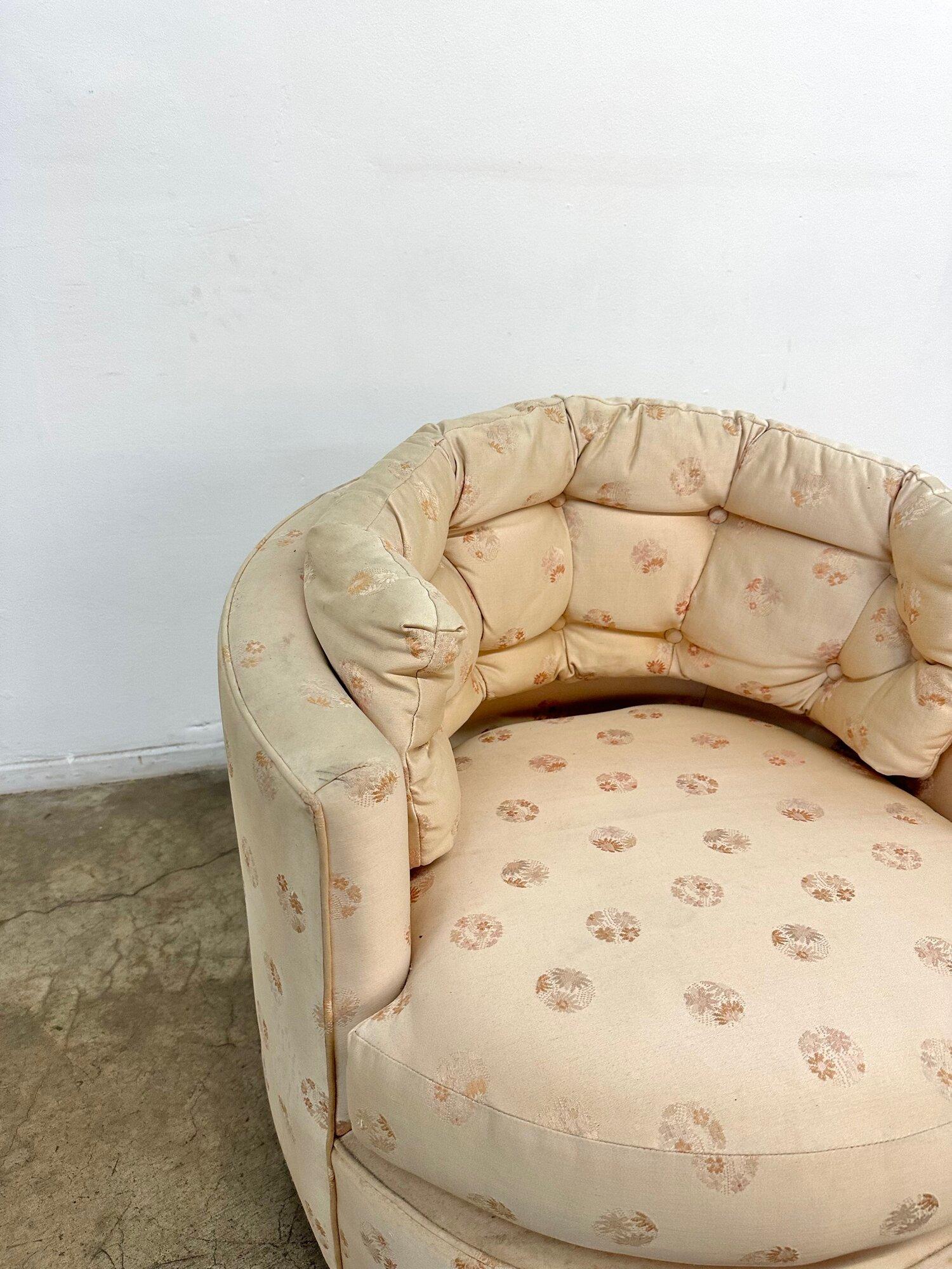 Half Moon Lounge Chair and Ottoman For Sale at 1stDibs