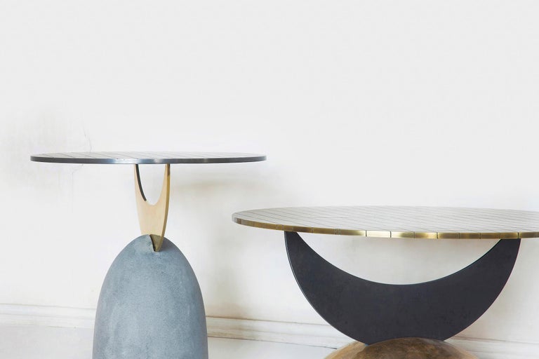 Metal Half Moon Coffee Table I By Rooms Studio For Sale at 1stDibs