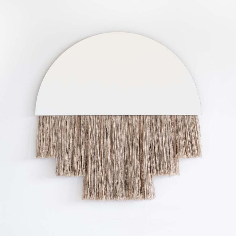 Half Moon Mirror Clear Glass and Light to Dark Grey Tinted Fiber For ...