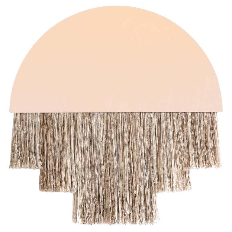 Half Moon Mirror colored glass and natural fiber For Sale at 1stDibs