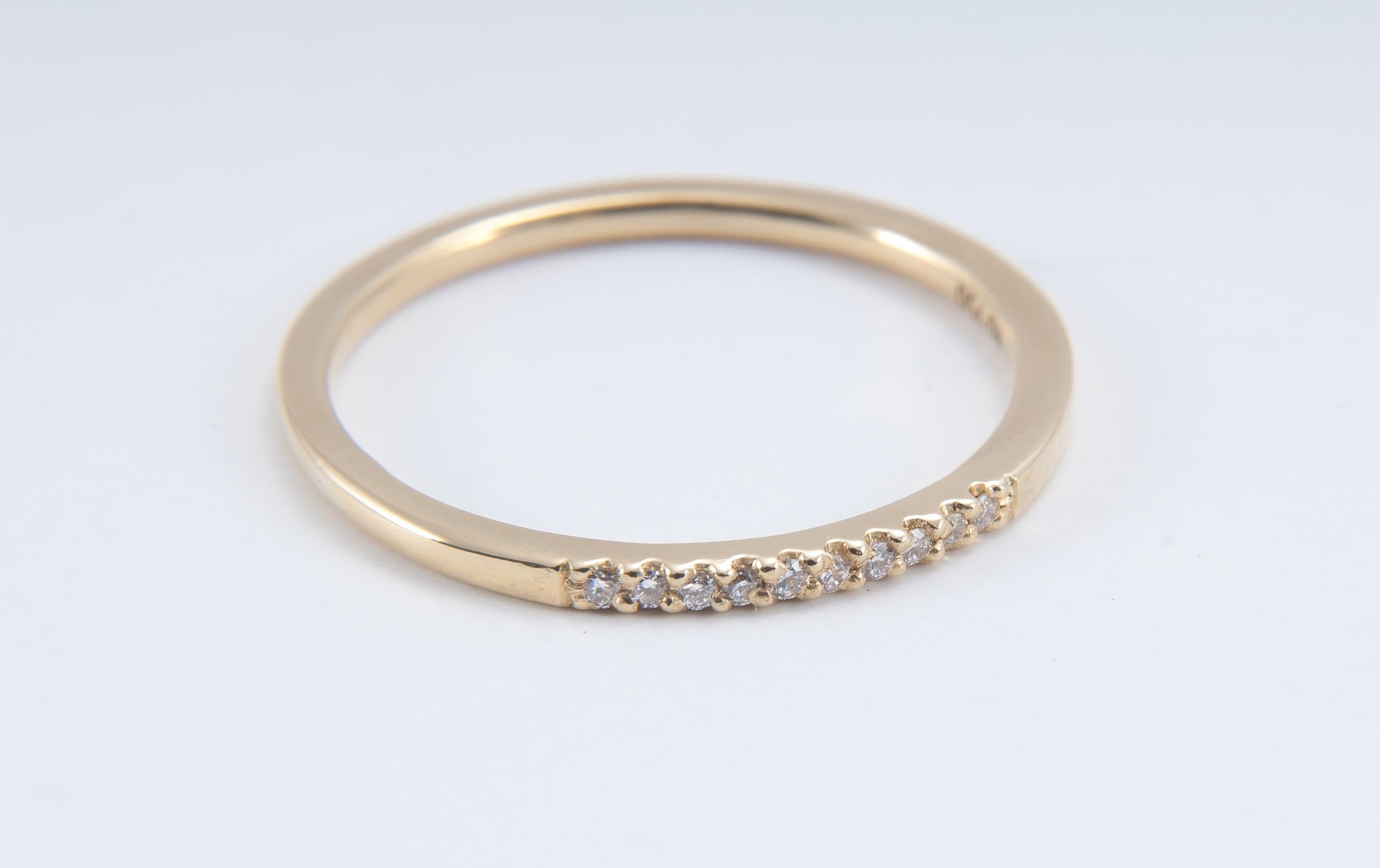 Half Pave Diamond Band For Sale at 1stDibs