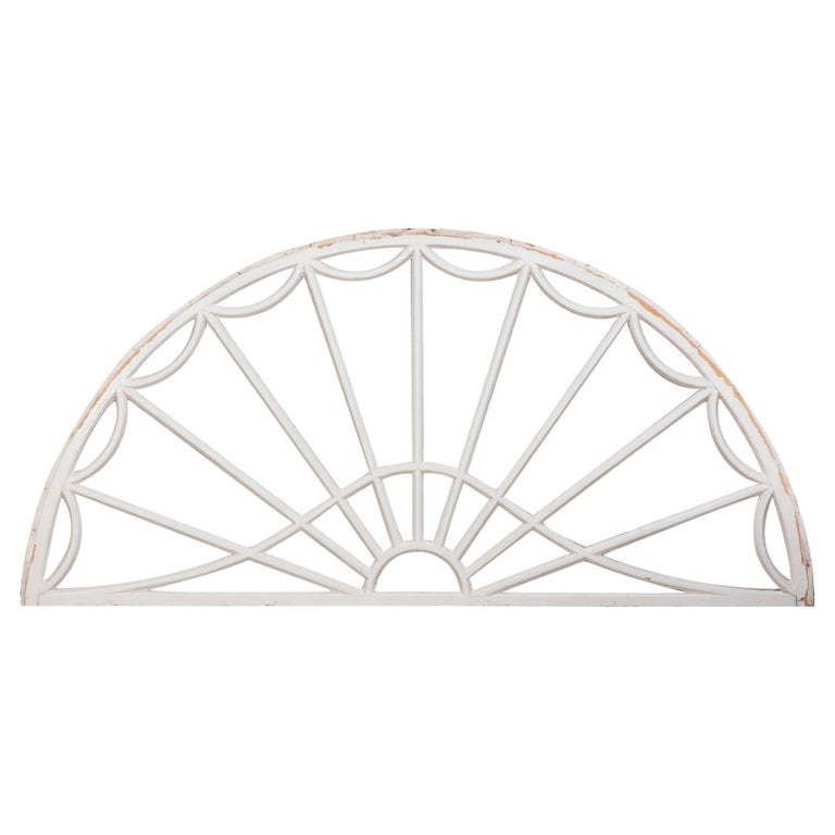 Half Round Painted wood Transome Window, French, circa 1900 For Sale at ...