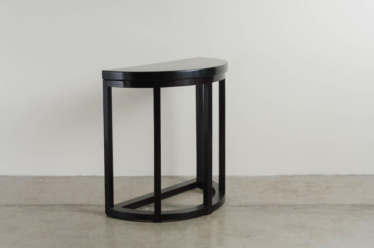 Half Round Table, Black Lacquer by Robert Kuo, Handmade, Limited ...