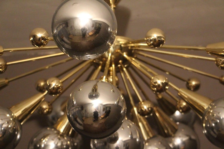 Half Sputnik Mercurised Silver Color Murano Glass Globes Chandelier at ...