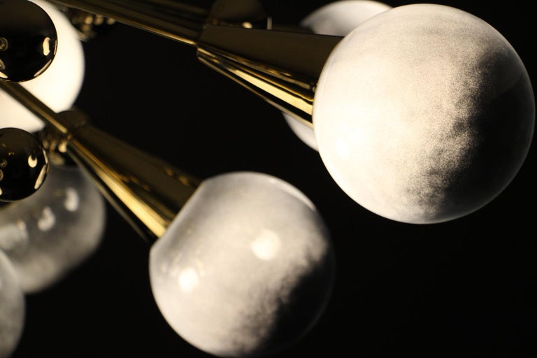 Half Sputnik Mercurised Silver Color Murano Glass Globes Chandelier at ...