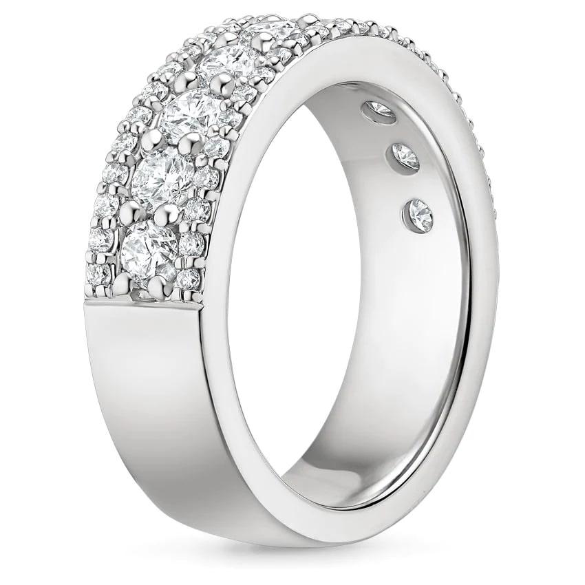 Customizable Round Cut Diamonds in Shared Prong Setting Ring For Sale ...