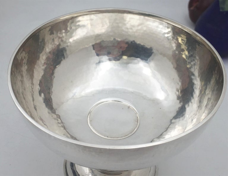 Hallberg Swedish Silver 1919 Art Nouveau Hand Hammered Compote Bowl For ...