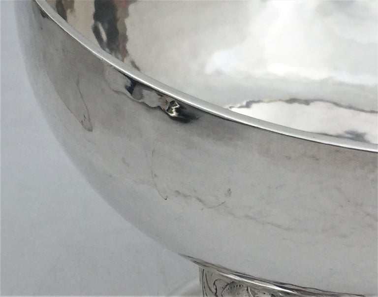 Hallberg Swedish Silver 1919 Art Nouveau Hand Hammered Compote Bowl For ...