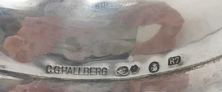 Hallberg Swedish Silver 1919 Art Nouveau Hand Hammered Compote Bowl For ...