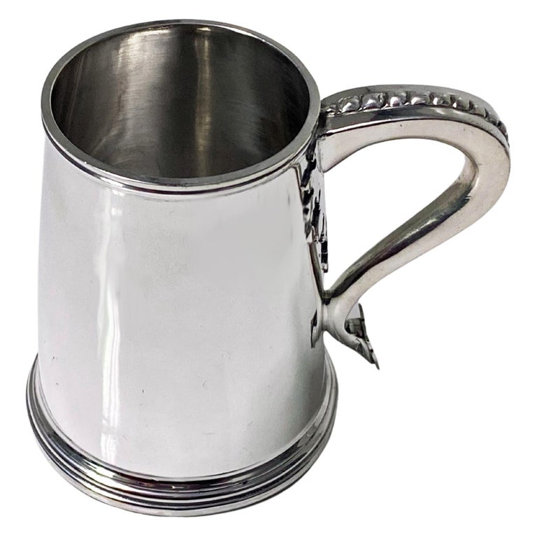 Hallmarked Britannia Standard '.950' Silver Small Tankard Cup For Sale ...