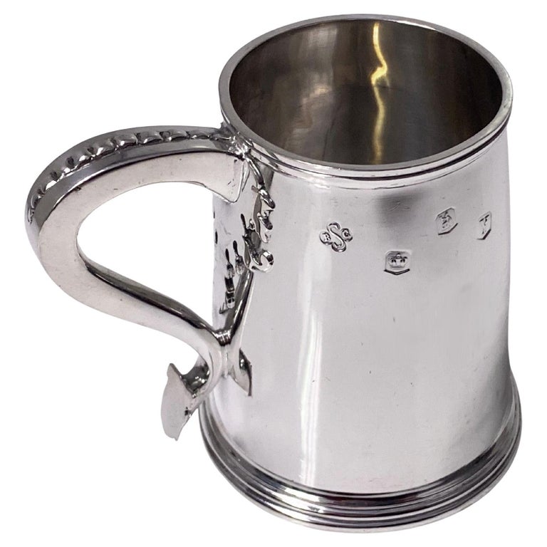 Hallmarked Britannia Standard '.950' Silver Small Tankard Cup For Sale ...