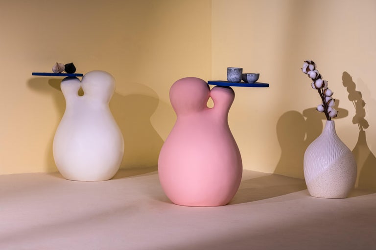 Hallucinations 003, Side Table, Camel Leather Top, Hand Made in UAE For ...