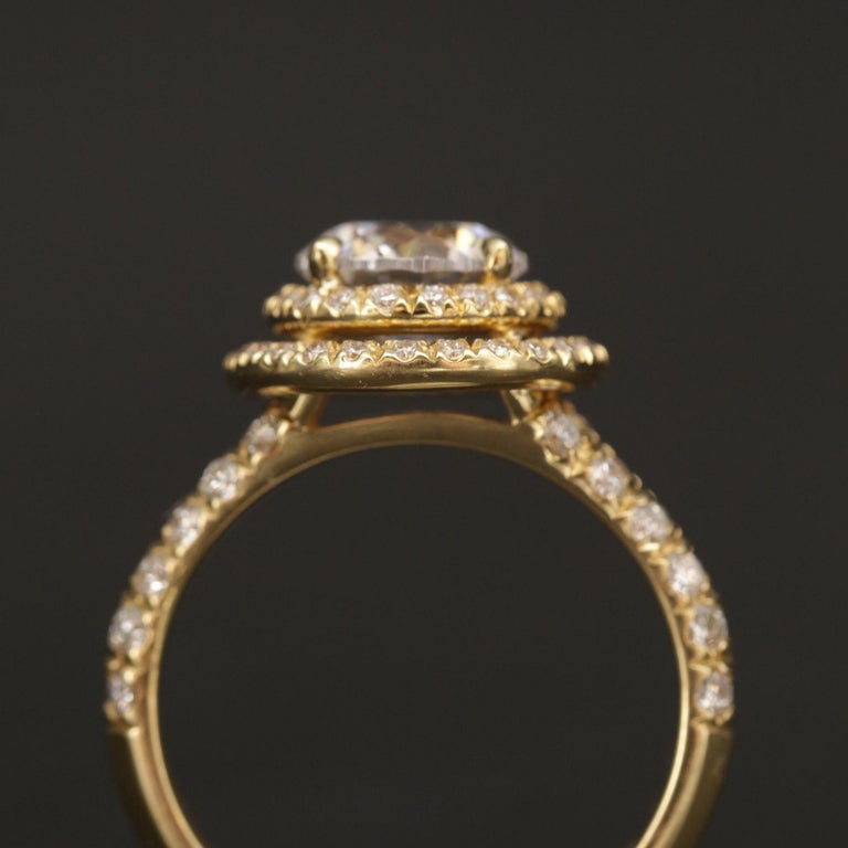 Customizable Halo Diamonds Engagement Ring, Vintage Bridal Diamond ...