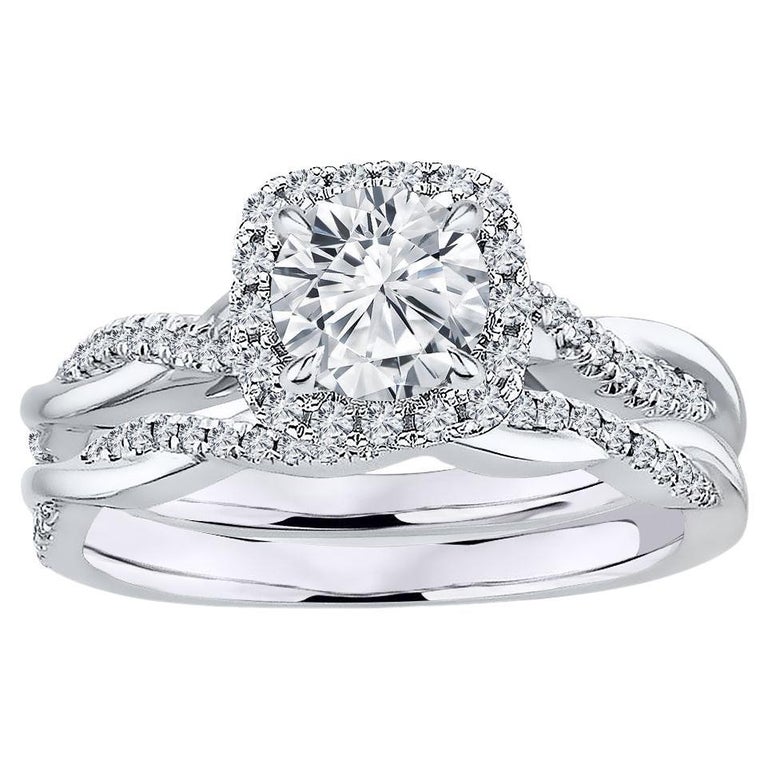 Customizable Halo Infinity Twist Design Diamond Engagement Wedding Ring ...
