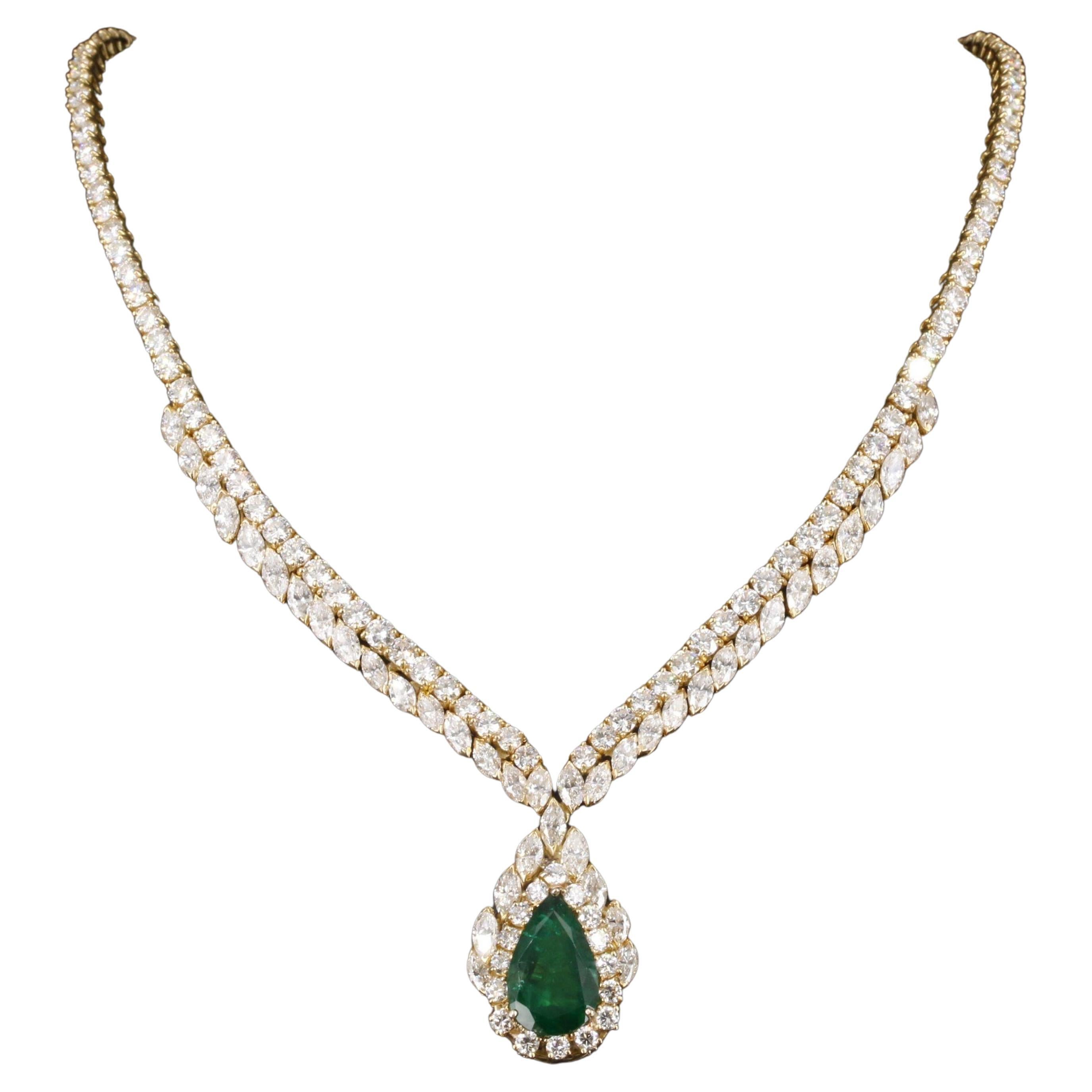 Rock and Divine Dawn Collection River of Pears Diamond Necklace 18k ...
