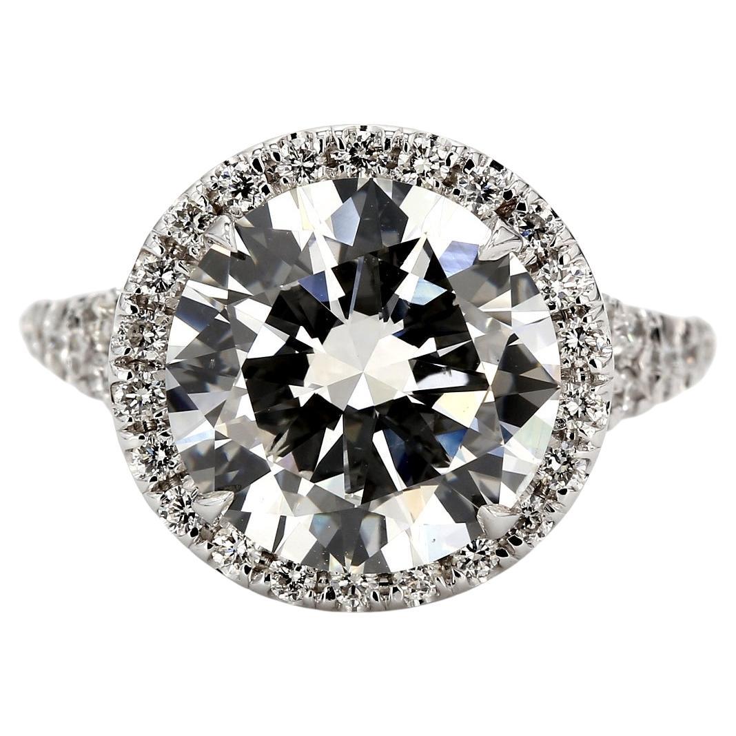 3-Stone Ring w/ GIA Certified I/SI1 8.04ct, Oval Diamond Center, D9 ...