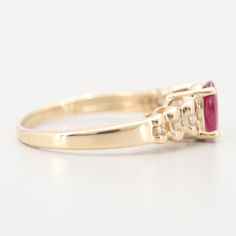 Customizable Halo Ruby Engagement Ring, Vintage Diamond Engagement Ring ...