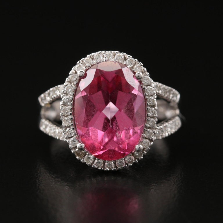 Customizable Halo Ruby Engagement Ring, Vintage Diamonds Engagement ...