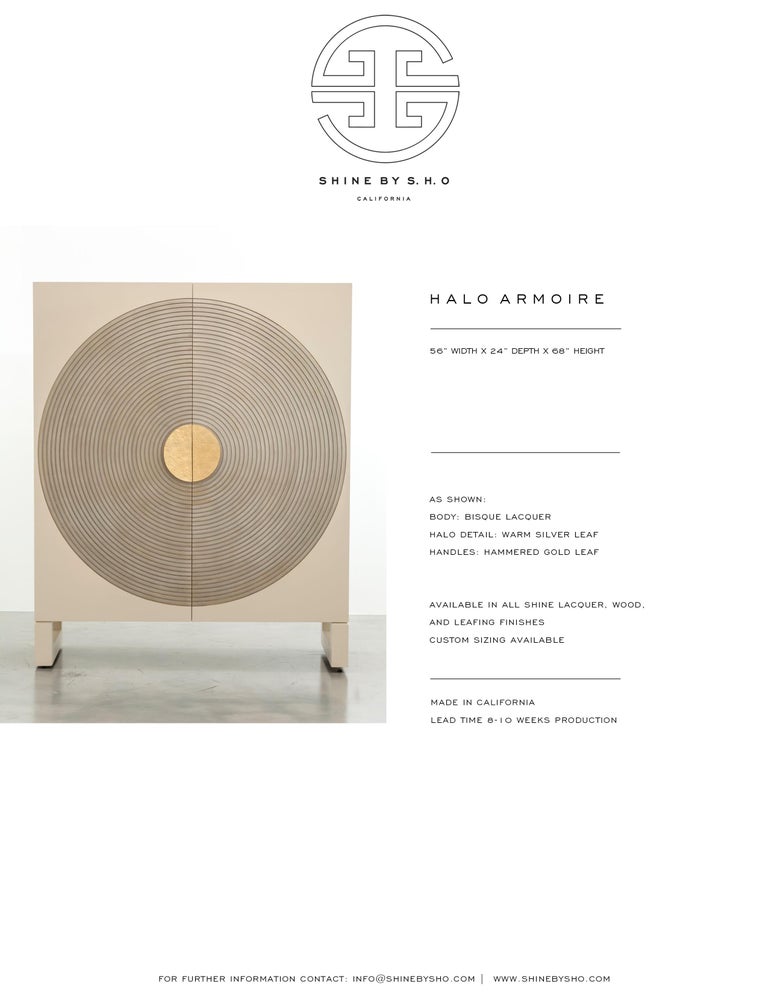 HALO WARDROBE - Modern Lacquer Body with Gold Leaf Inlay and Gold Leaf ...
