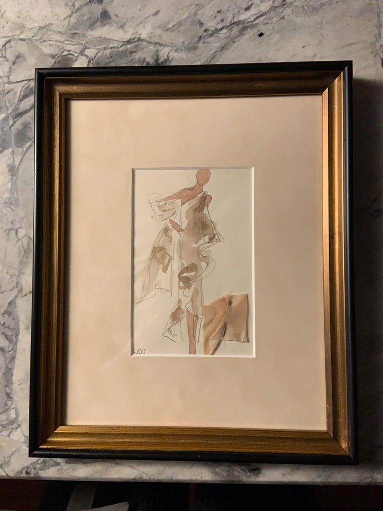 Halston 1970's Evening Gown Fashion Illustration by Joe Eula with ...