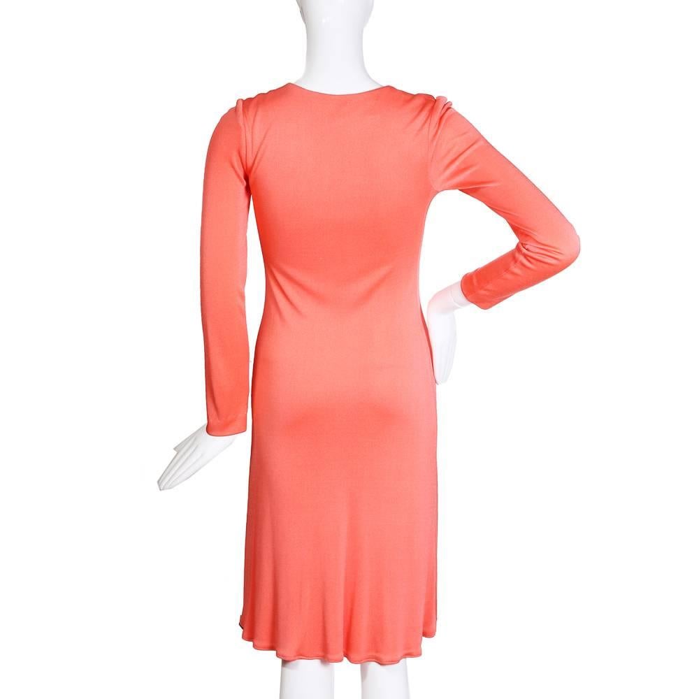 Halston Coral Stretch Jersey Ballet Dress with Matching Scarf, circa ...