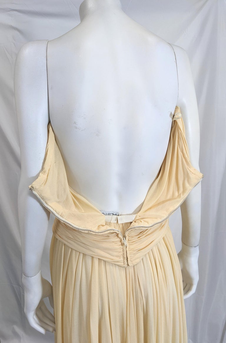 Halston Silk Chiffon Jersey Grecian Goddess Dress For Sale at 1stDibs
