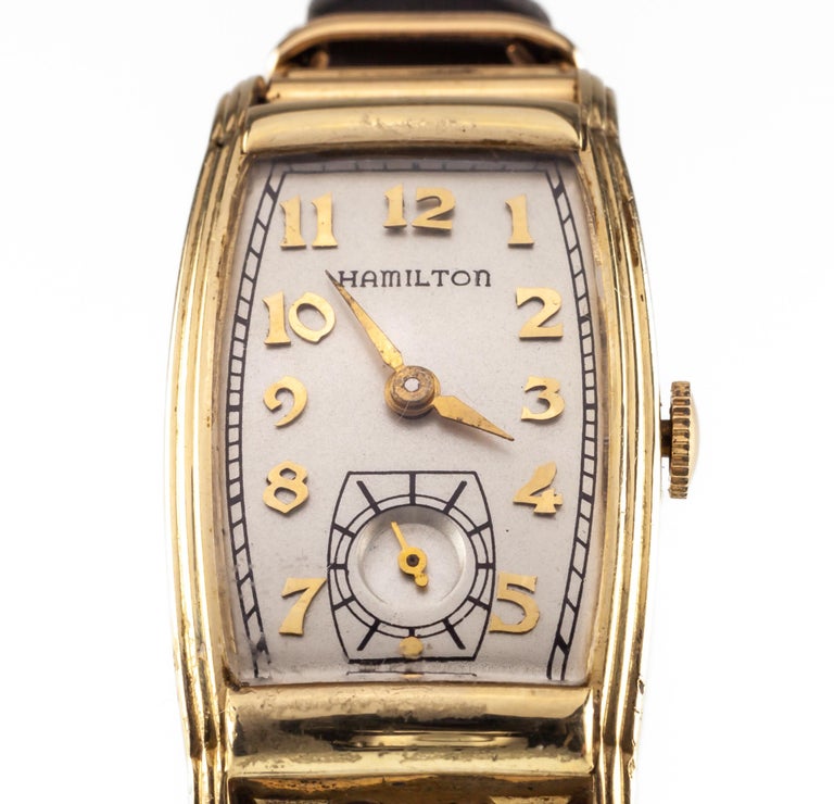 Hamilton 14k Gold Tonneau Hand-Winding with Allan Adler Modernist 10k ...