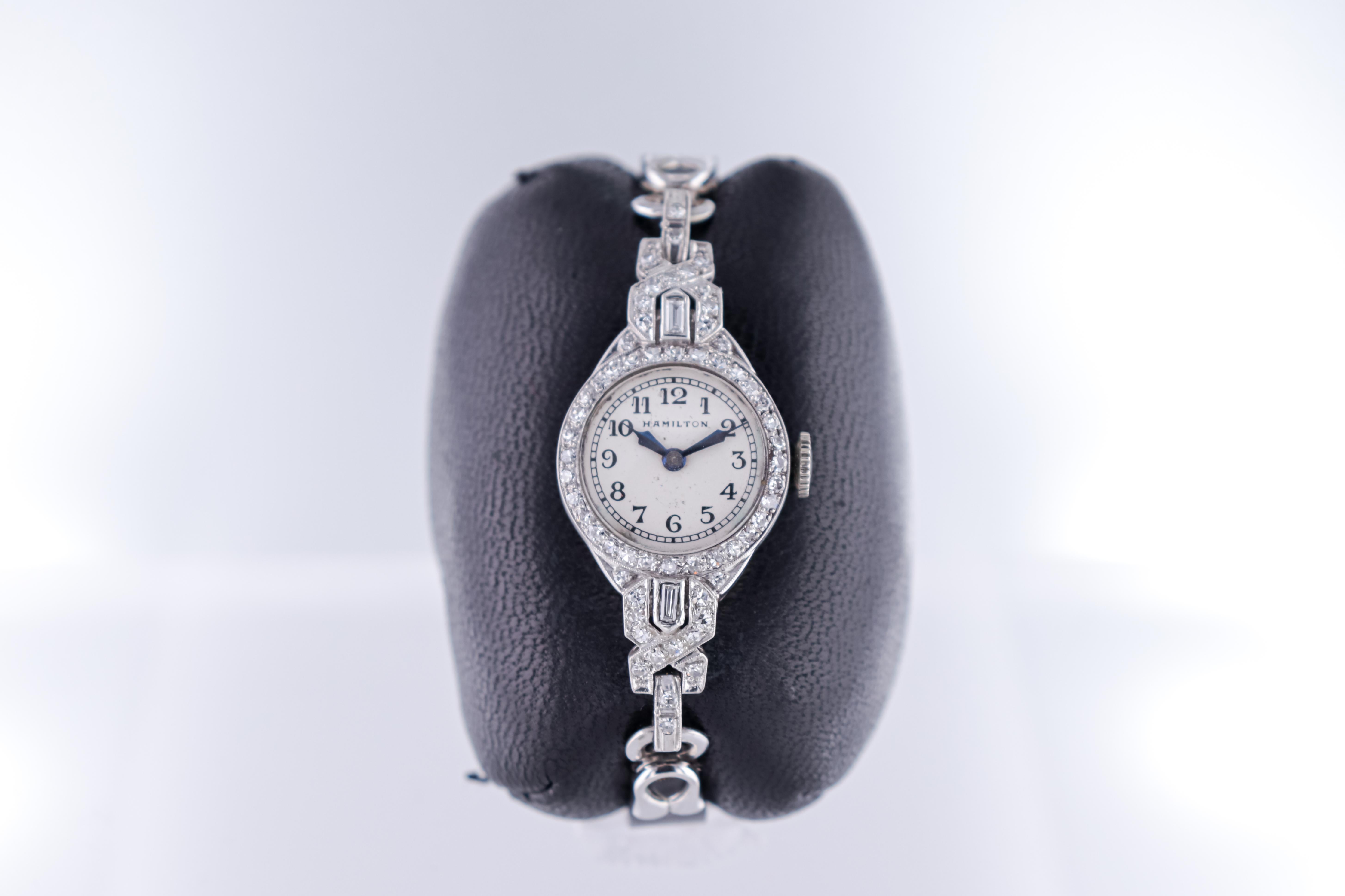 Hamilton Ladies Rose Gold Ruby and Diamond Dress Model Wristwatch ...