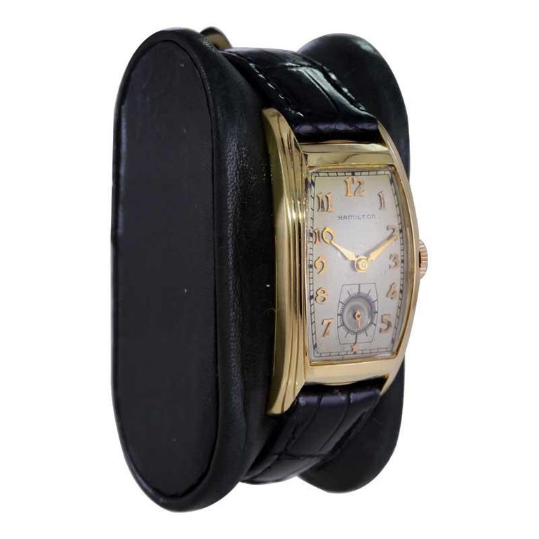 Hamilton Gold Filled Art Deco Curvex Style with Original Silver Dial ...