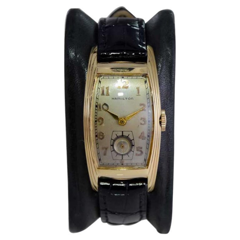 Hamilton Gold Filled Art Deco Curvex Style with Original Silver Dial ...