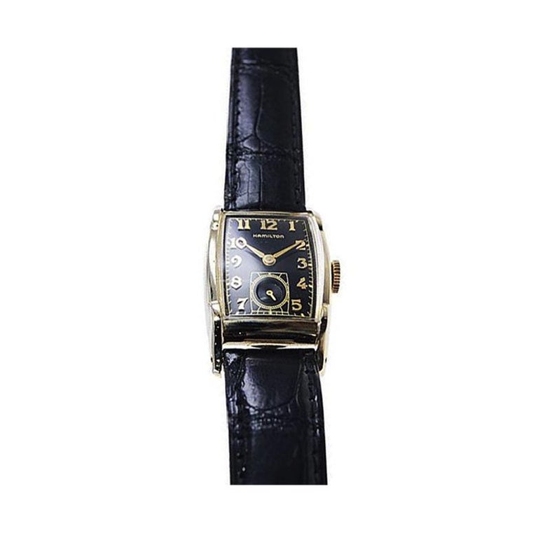 Hamilton Gold Filled Art Deco Tonneau Shape with Flawless Original Dial ...