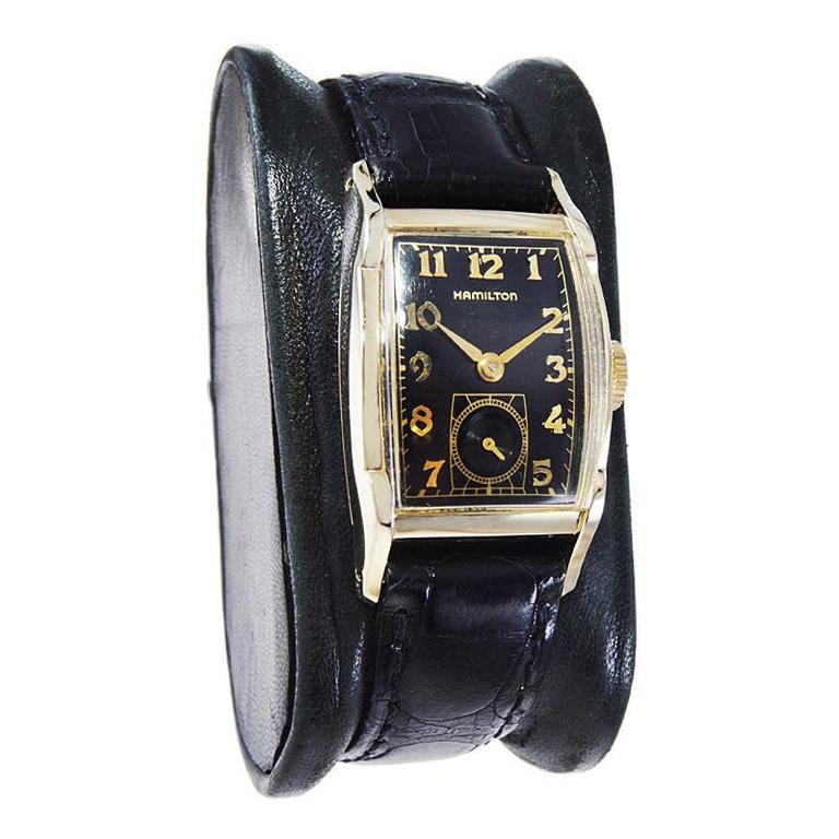 Hamilton Gold Filled Art Deco Tonneau Shape with Flawless Original Dial ...