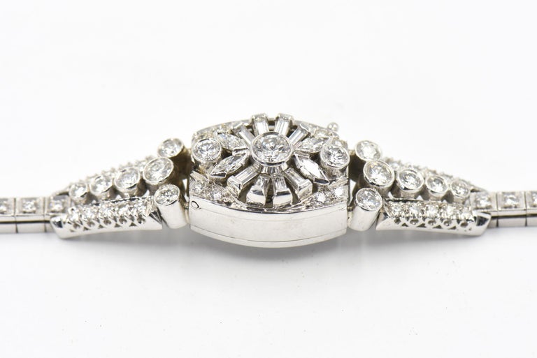 Hamilton Ladies Covered Diamond Platinum Cocktail Dress Wristwatch at ...