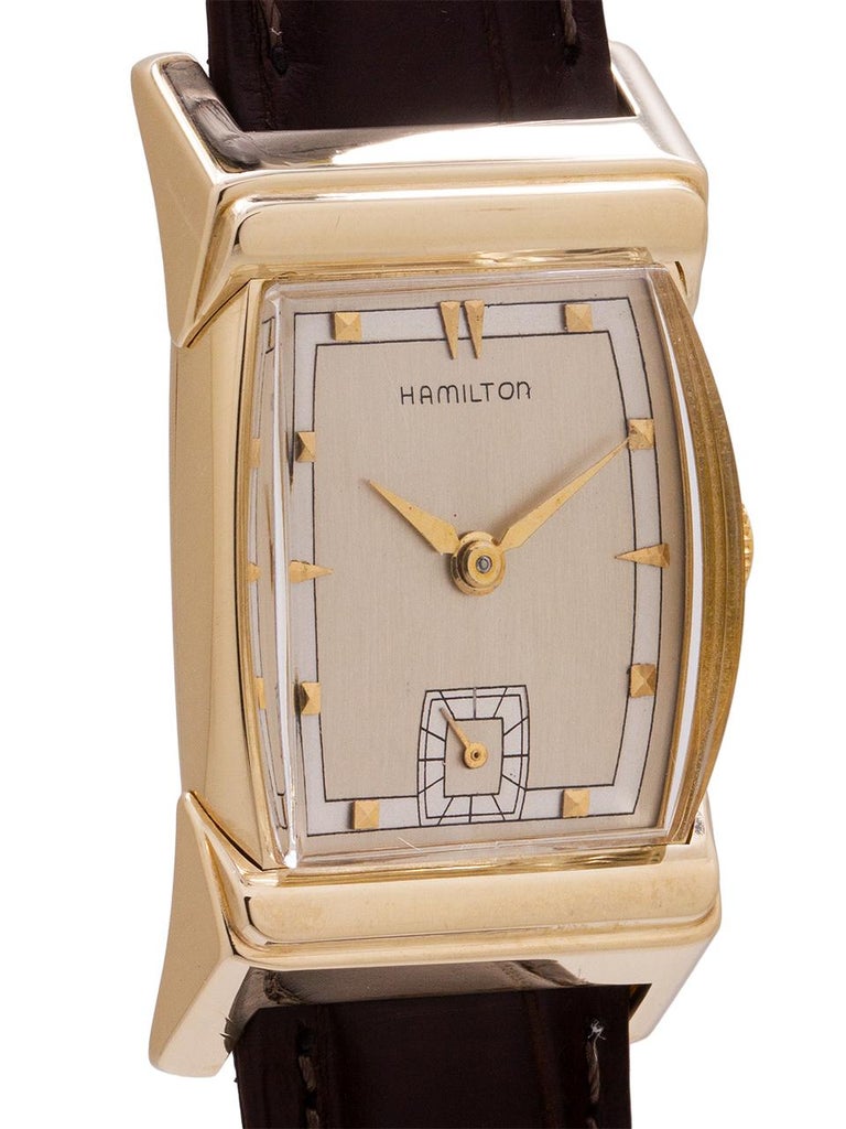 Hamilton Scott Yellow Gold Hooded Lugs manual wind wristwatch, circa ...