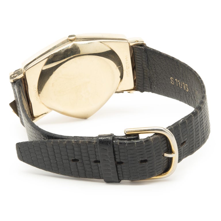 Hamilton Vintage 14 Karat Yellow Gold Electric For Sale at 1stDibs