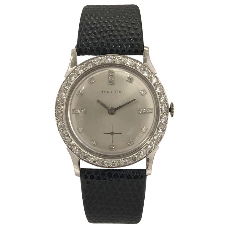 Hamilton Vintage White Gold and Diamond Gents Tuxedo Mechanical ...