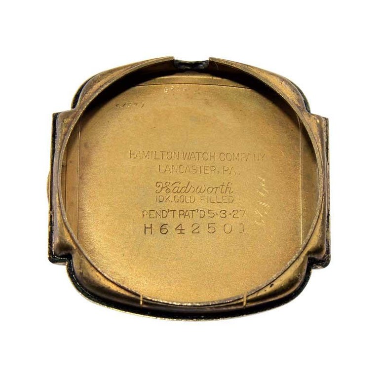 Hamilton Yellow Gold Filled Art Deco Cushion Shaped Watch from 1940's ...