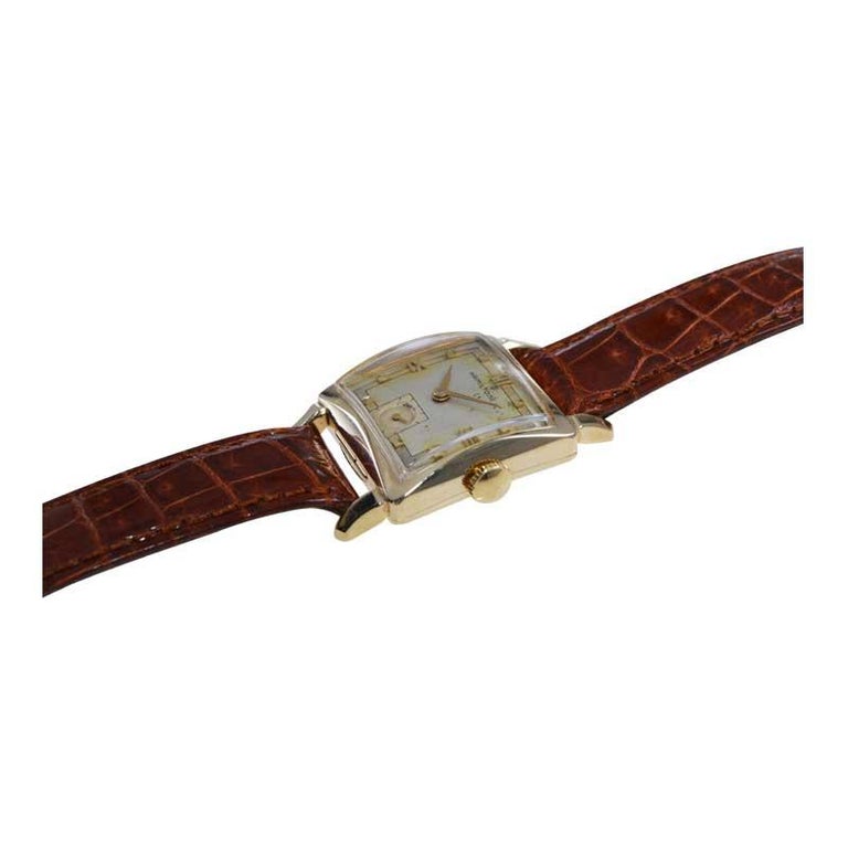 Hamilton Yellow Gold Filled Art Deco Tank Style Wristwatch, circa 1950 ...