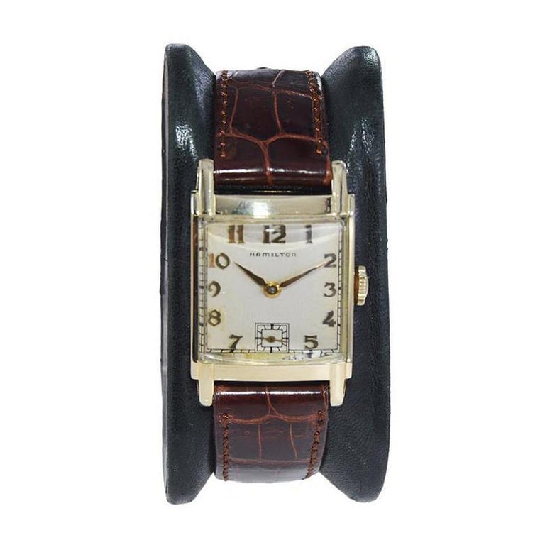 Hamilton Yellow Gold Filled Art Deco Tank Watch with Original Dial ...