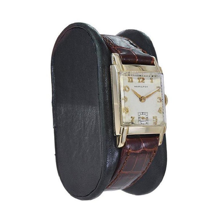 Hamilton Yellow Gold Filled Art Deco Tank Watch with Original Dial ...