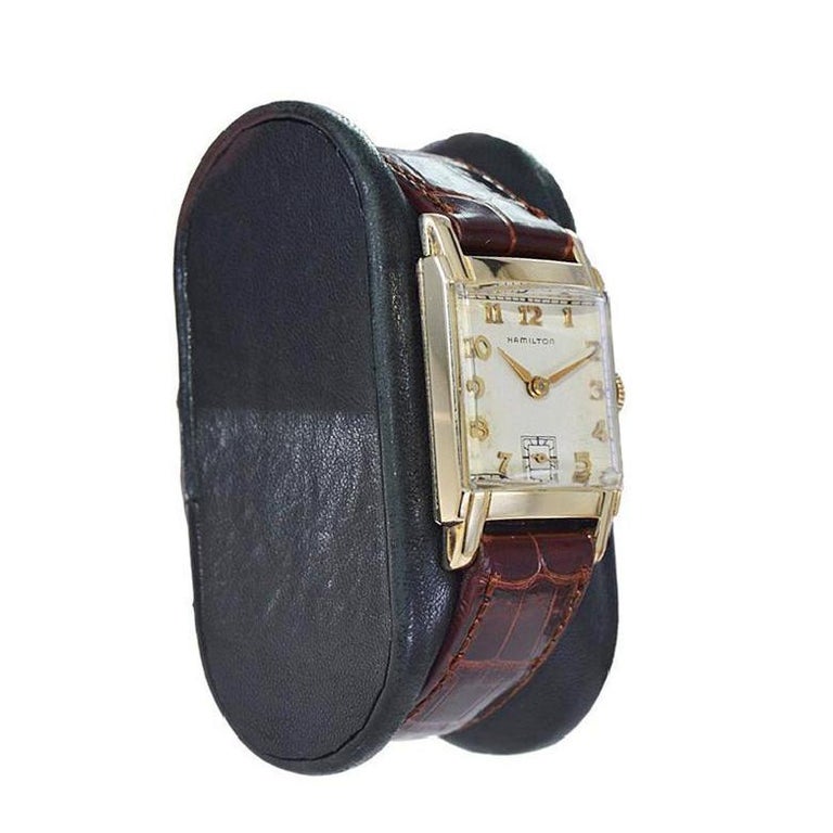 Hamilton Yellow Gold Filled Art Deco Tank Watch with Original Dial ...