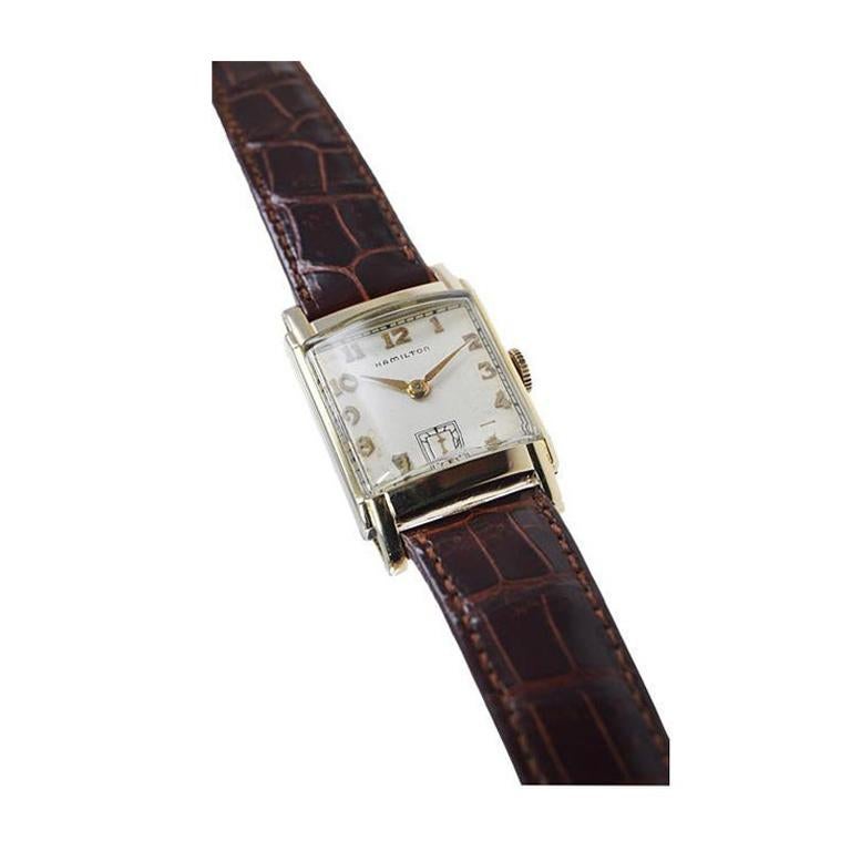 Hamilton Yellow Gold Filled Art Deco Tank Watch with Original Dial ...