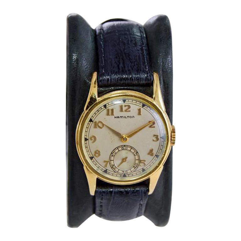 Hamilton Yellow Gold Filled Art Deco Watch from 1940's with Original ...